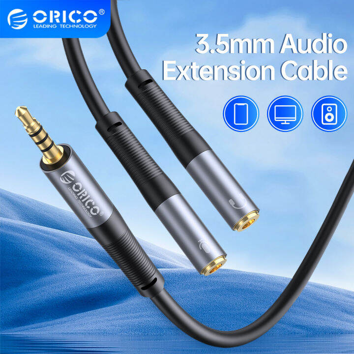 ORICO Headphone Splitter 3.5mm 2 Female to 1 Male Mic and Audio Y ...