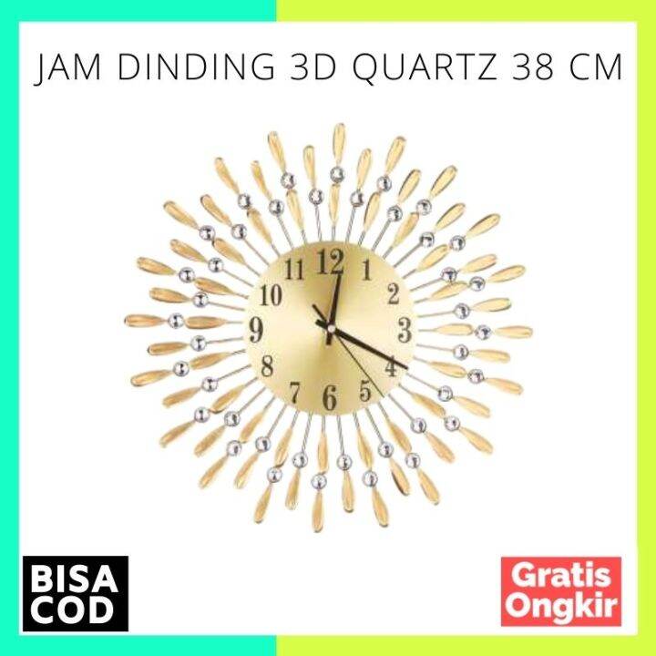 JAM DINDING 3D QUARTZ 38 CM / jam dinding model luxury diamond / jam ...