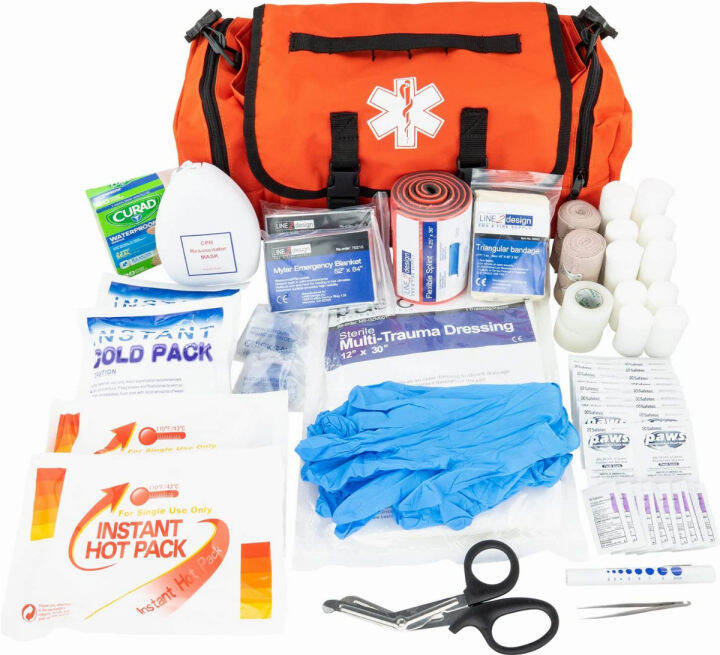 LINE2design Emergency Fire First Responder Kit - Fully Stocked EMS ...