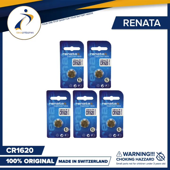 Renata CR1620 Watch & PC Batteries Single Pack (Set of 5) | Lazada PH