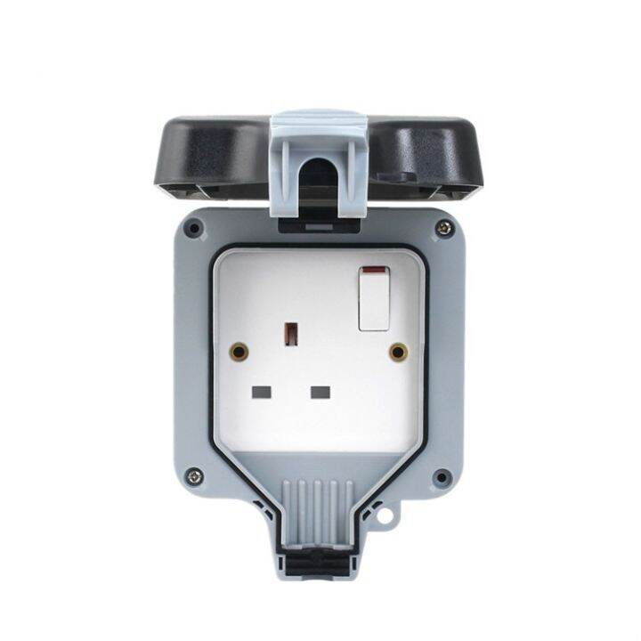 Outdoor IP66 switch socket outlet boxes splash rain strip power strip an open British 13A ...