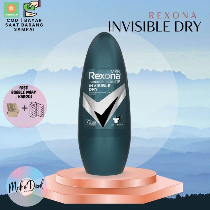 Rexona Men Deodorant Roll On Invisible Dry 45Ml - Pria Triple Protection Technolgy 72 Jam ...