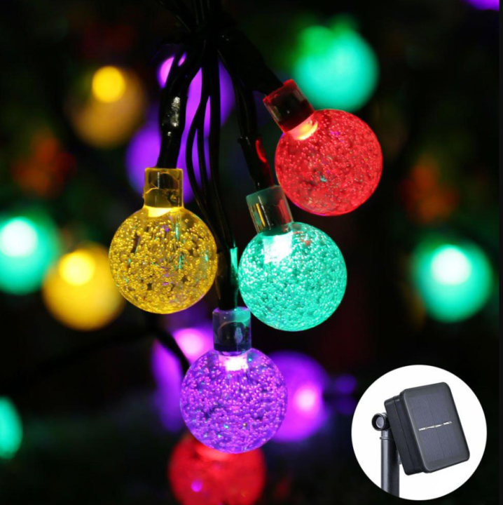 Crystal Globe Solar String Lights 5M 30LED Outdoor Super Bright with 8 ...