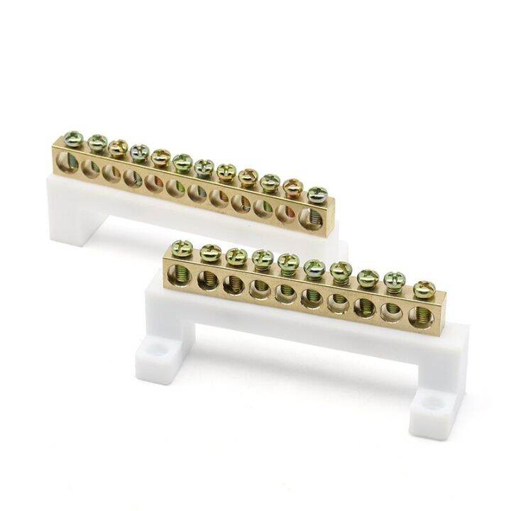DIN Rail Terminal Block L-Shaped Ground Bar 5/7/10/12/15 Holes Power ...