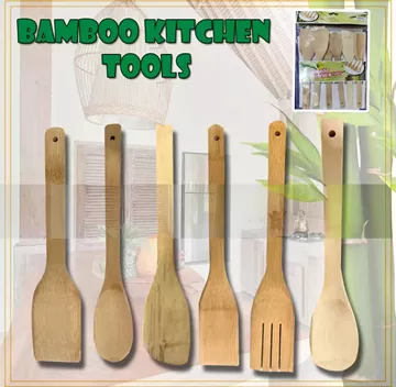 【KW】6IN1 Bamboo Utensil Set/ Bamboo Sandok And Sansi Set （Big Size And ...