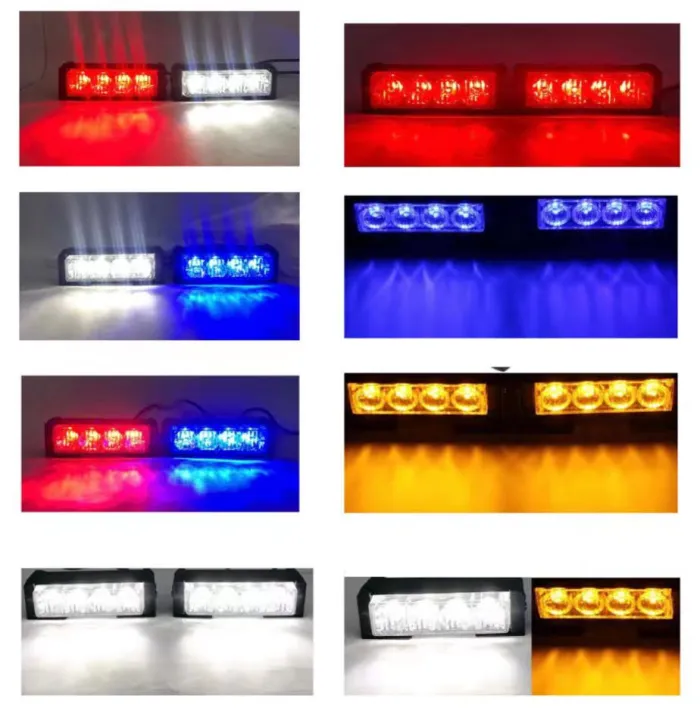 CPO 4LED 12-24V BLINKER LIGHT (RED, WHITE, RED BLUE, BLUE, YELLOW ...