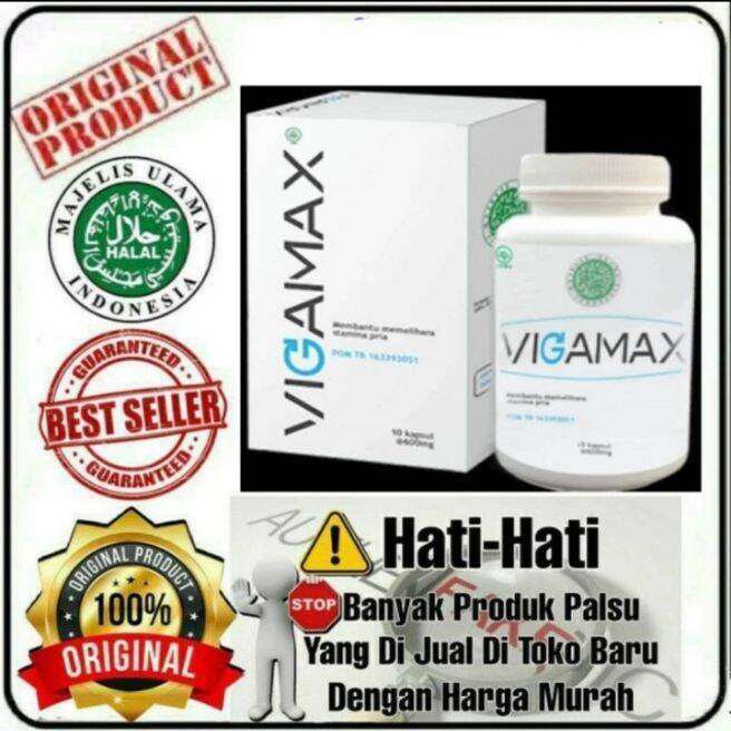 TERJAMIN ASLI VIGAMAX Original Obat Prostat Tahan Lama Pria Kapsul Ampuh Impotensi BPOM Khusus ...