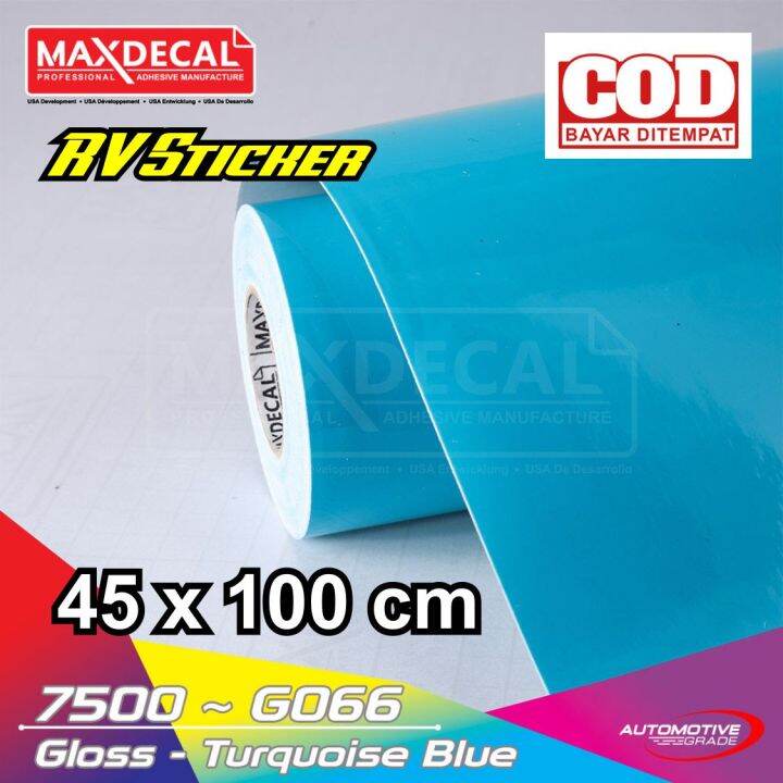 Sticker Biru Tosca Glossy Maxdecal uk. tinggi/lebar : 45 x 100 cm ...