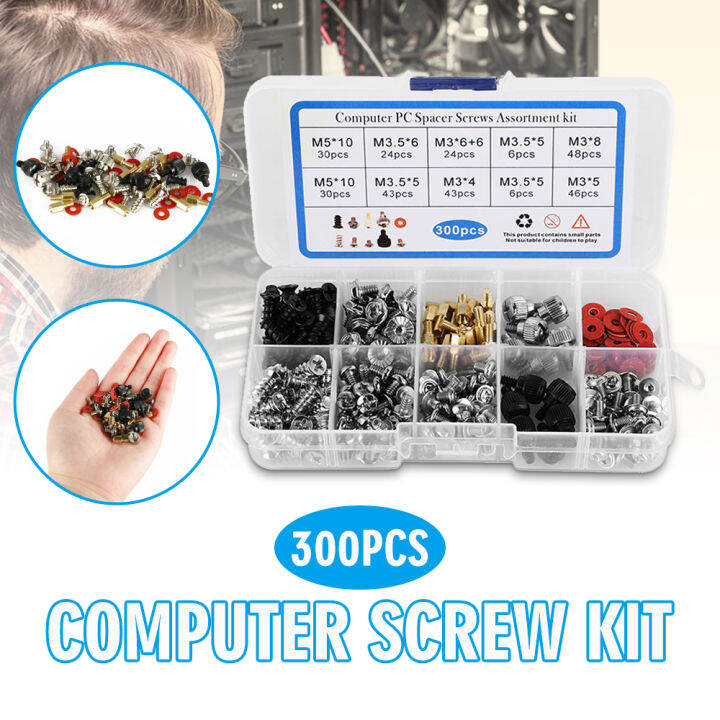 Unvug 300pcs Computer Screws Standoffs Kit For Hard Drive Motherboard