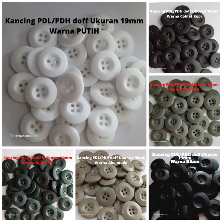 Kancing Pdl/Pdh Doff Baju Seragam Kemeja Celana Ukuran 19mm Murah 1 ...