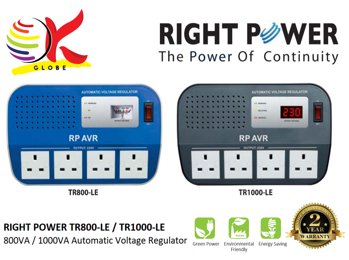 RIGHT POWER AVR 800VA (TR800-LE) / 1000VA (TR1000-LE) AUTOMATIC VOLTAGE ...