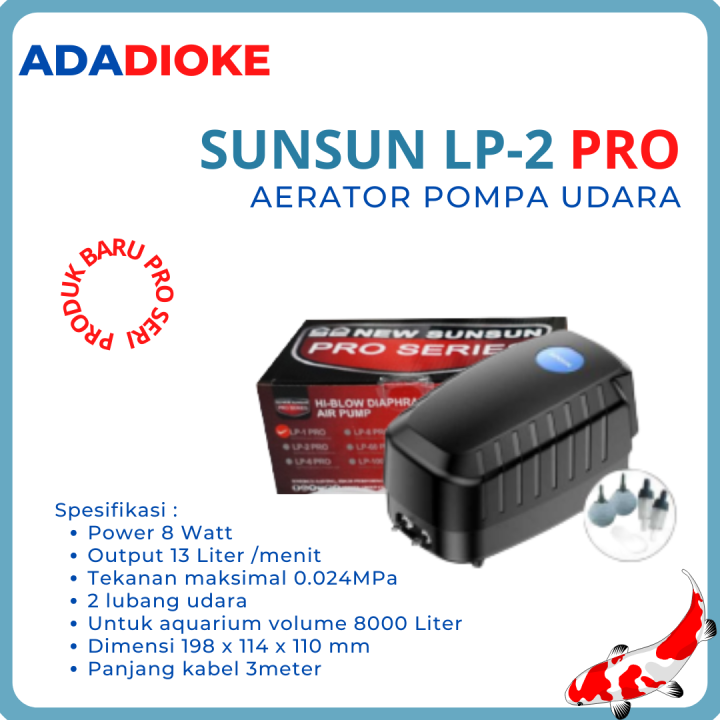 SUNSUN LP2 LP 2 PRO 13 LITER AERATOR POMPA UDARA KOLAM IKAN AQUARIUM | Lazada Indonesia