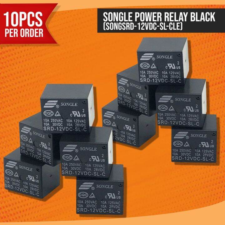 10PCS SONGLE 12V DC 10A 5 PIN MINI POWER RELAY SRD-12V BLACKღ | Lazada PH