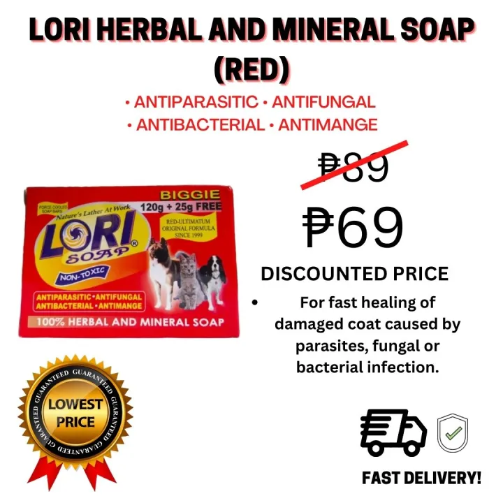 Lori Herbal and Mineral Soap Non Toxic Biggie (RED) 120g+25g Companion ...