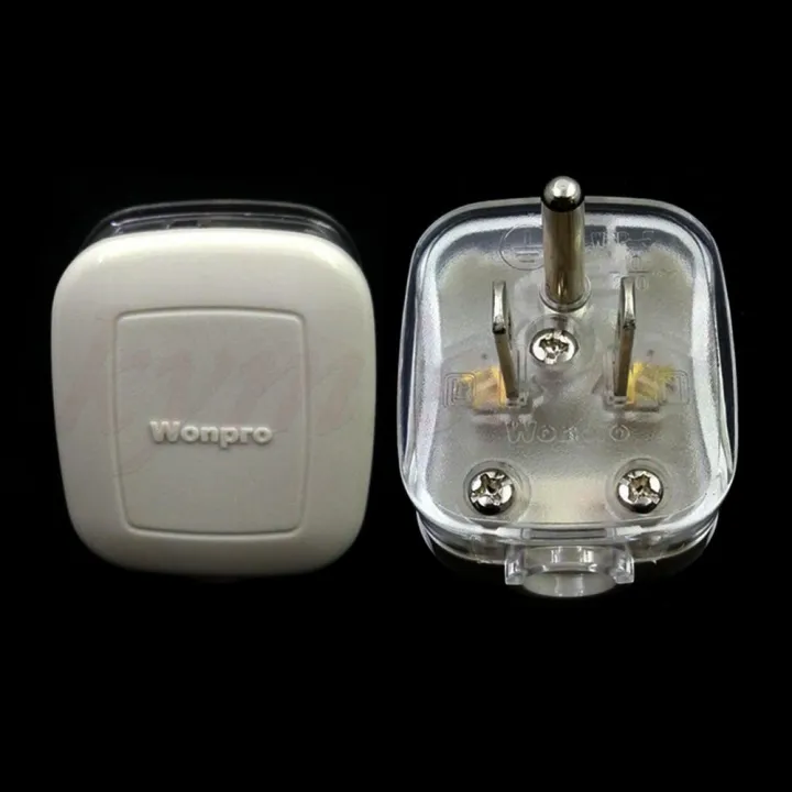 Wonpro US American 3-Pin DIY Rewireable Power Plug 10A 250V White ...