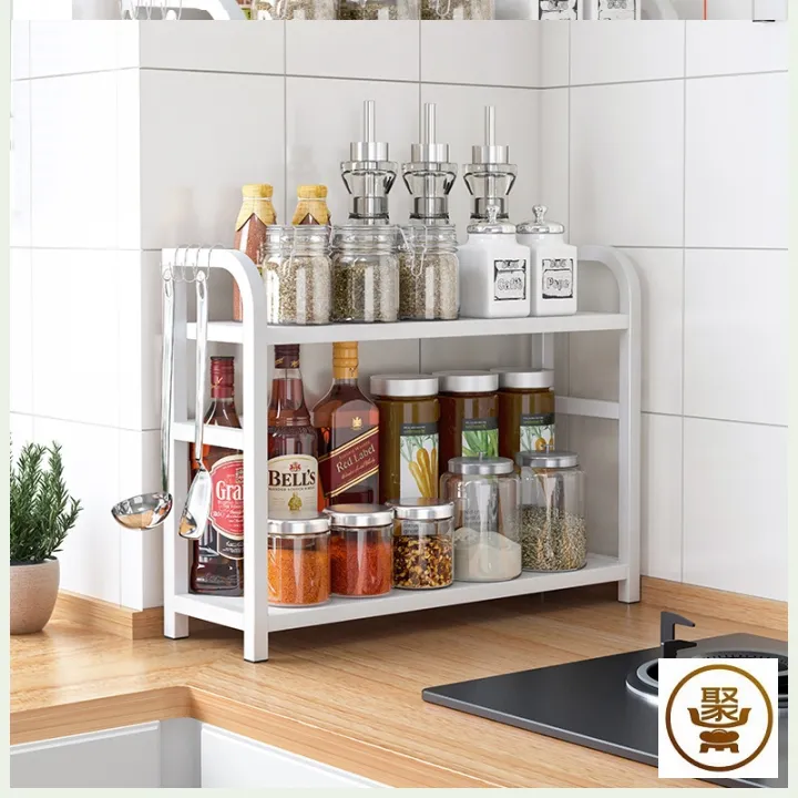 Creative kitchen seasoning rack double seasoning storage rack small ...