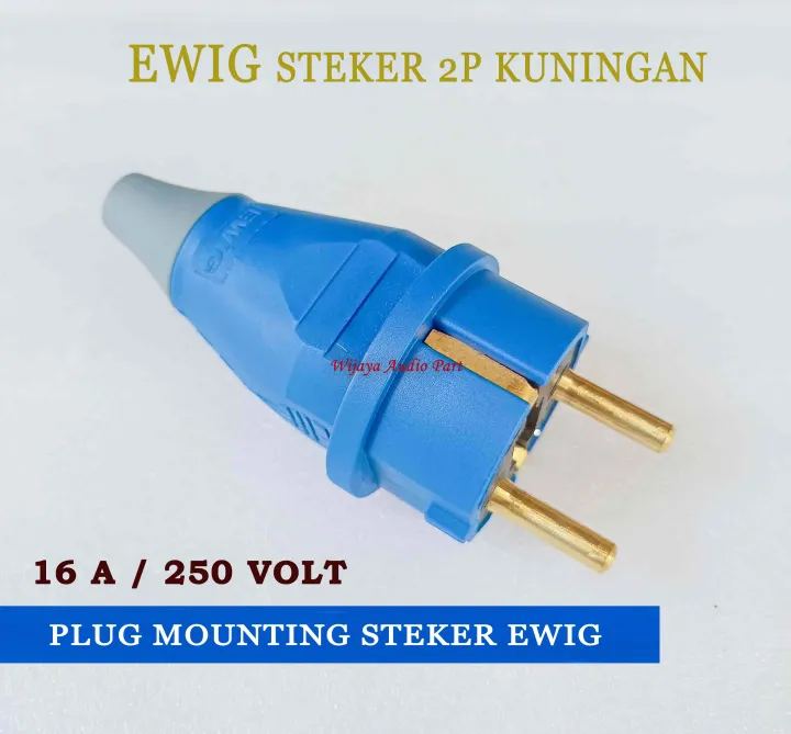1 BUAH PLUG MOUNTING / MALE COWO STEKER 2 PIN 16A E 012 EWIG | Lazada ...