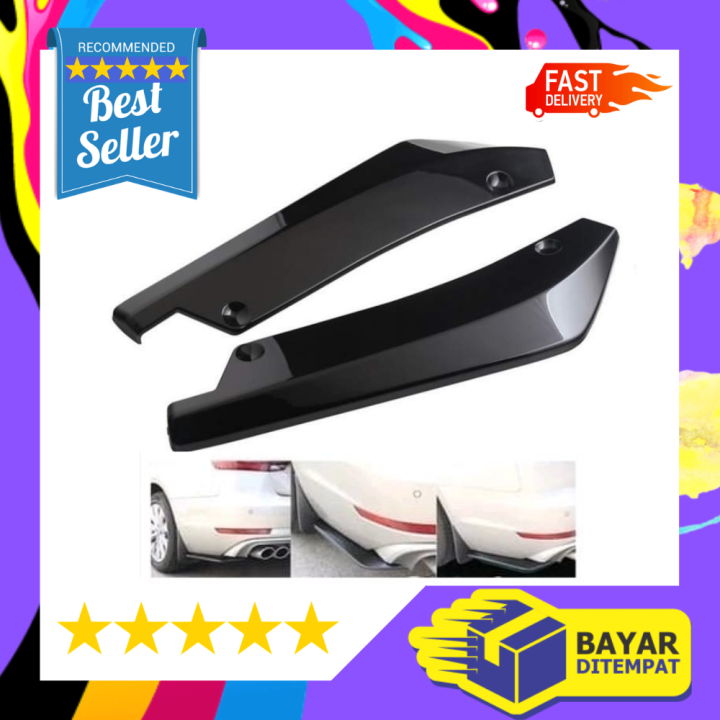 2 PCS WINGLET DIFFUSER BELAKANG UNIVERSAL HITAM POLOS (AVANZA XENIA ...