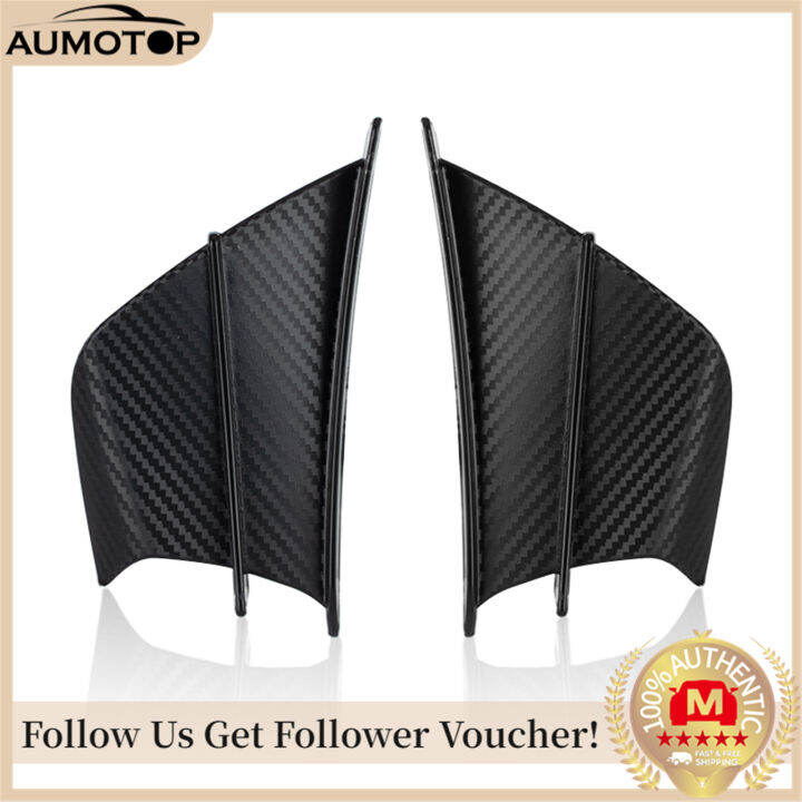 【MotorrTop】Universal Motorcycle Side Wing Carbon Fiber Bright Black ...