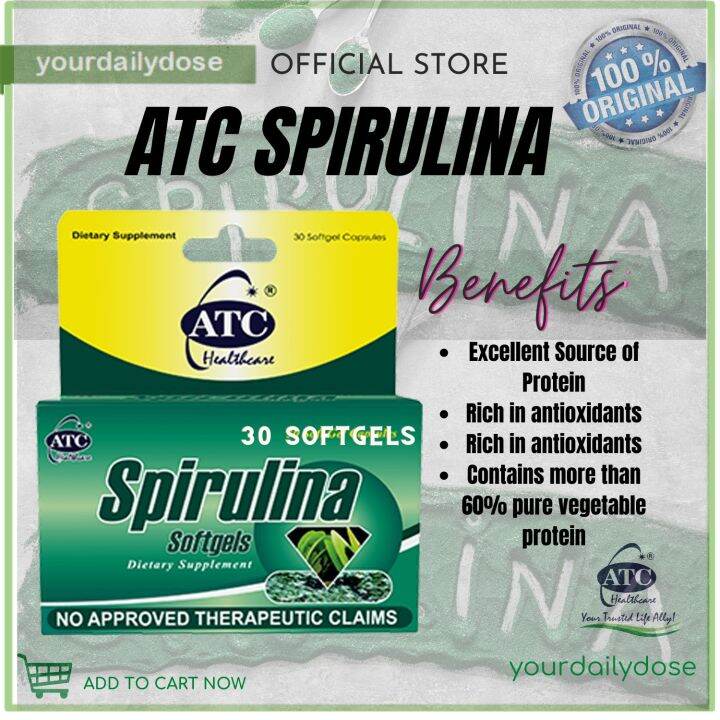 ATC SPIRULINA 30 SOFTGELS | Lazada PH
