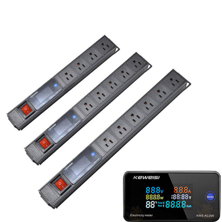 Aluminium Alloy Power Strip with display voltmeter ammeter power meter ...