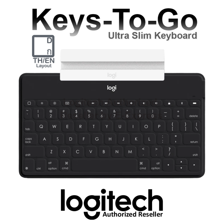Logitech Keys-To-Go ULTRA SLIM KEYBOARD คีบอร์ดบลูทูธสำหรับ iPad/iPhone/Apple TV (แป้นไทย/อังกฤษ ...