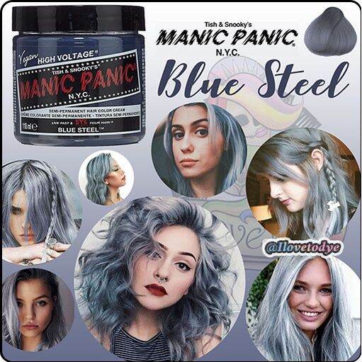 Blue Steel Manic Panic Semi-Permanent Gray Hair Dye - ilovetodye ...