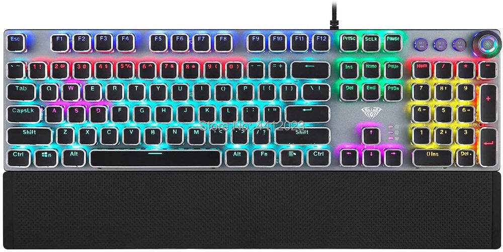 【CW】Game mechanical keyboard F2088 white punk keycap 104 KEYS computer ...