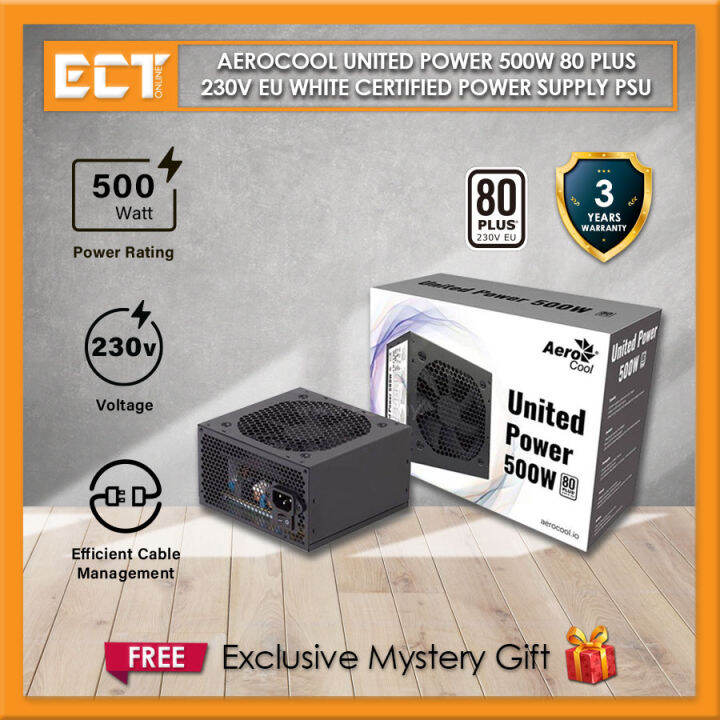 Aerocool United Power 500W 80 Plus 230V EU White Certified Power Supply PSU | Lazada