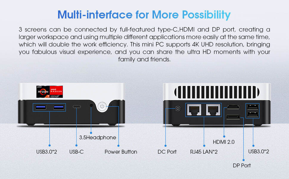 CHUWI Larkbox X Mini PC AMD Ryzen 7 3750h 3D Gaming PC Win10 Mini ...