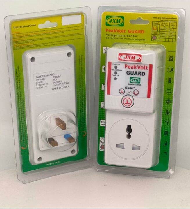 【Peak Volt Protector】 JXM Type-3 230VAC/10A Surge Protector 1 Outlet ...