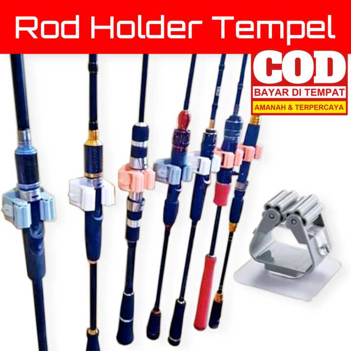Rod Holder Dinding Rak Joran Tempel Aman dari Jangkauan Anak-anak ...