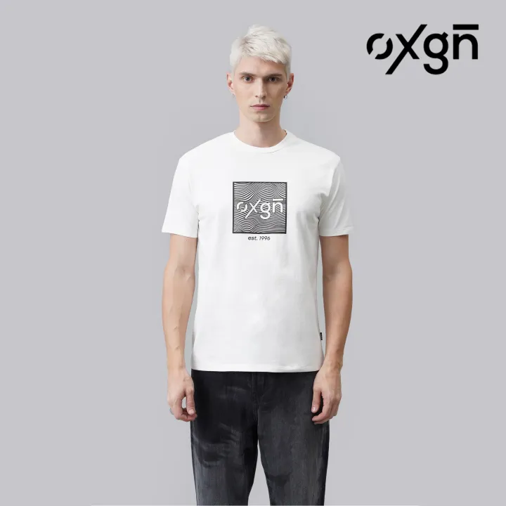 OXGN Logo Regular Fit Graphic T-Shirt for Men (White) | Lazada PH