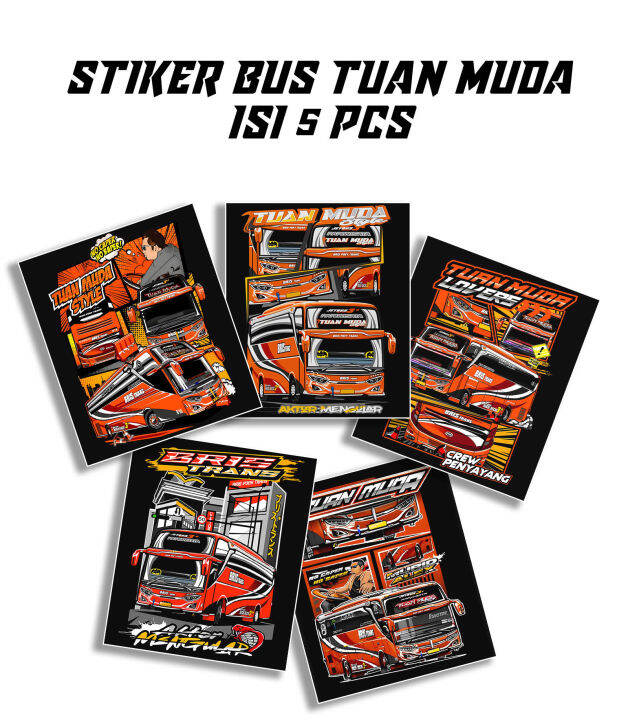 stiker bus tuan muda sticker bis mania telolet isi 5 | Lazada Indonesia