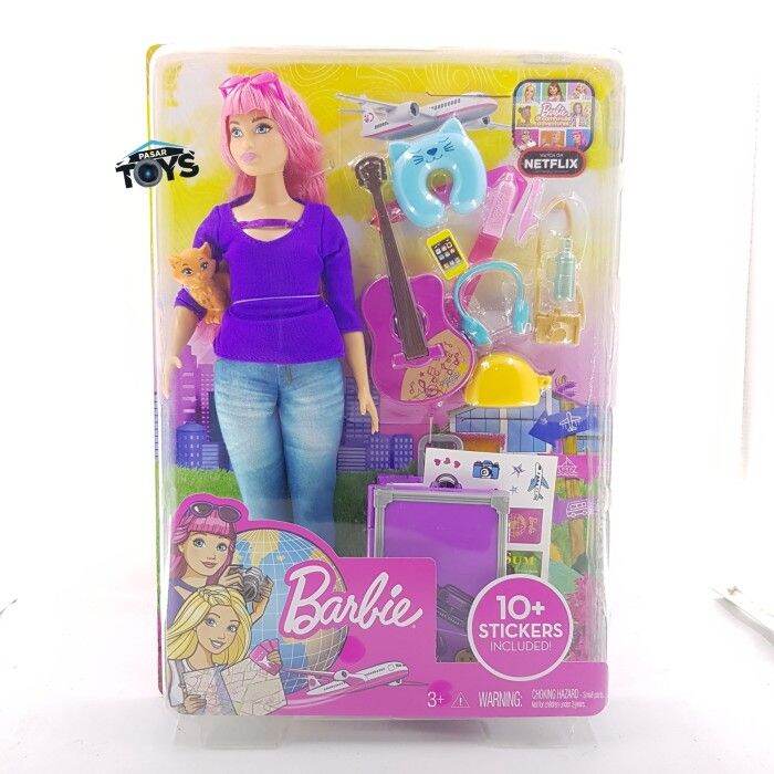 Barbie Daisy Doll,Pink Hair, Curvy, With Kitten, Guitar Original ...