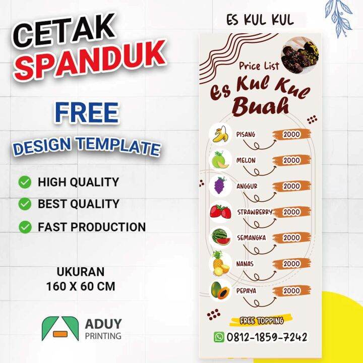 Spanduk Banner ES KULKUL Versi 2 Ukuran 160X60 Bisa Kustom Ukuran ...