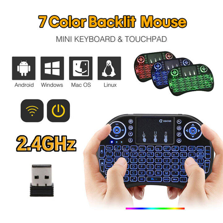 Wireless Keyboard Mini Keyboard Mouse i8 Wireless Gaming Keyboard LED ...