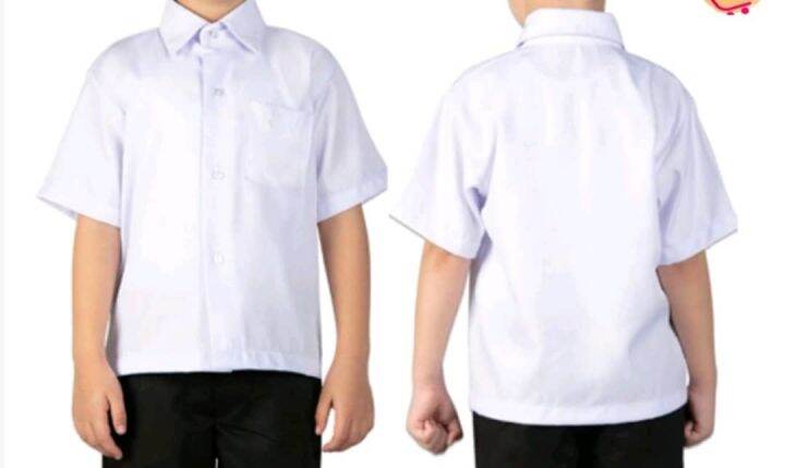 Plain White School Uniform Polo Straight Polo Jacket Collar - good ...