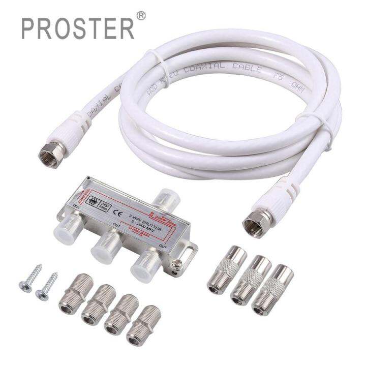 3-Way TV / CATV Broadband Splitter 2500MHz Coax Cable Splitter Bi ...