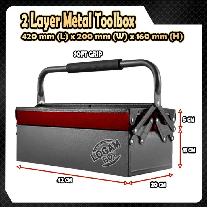3 LAYER METAL TOOL BOX HEAVY DUTY TOOLS BOX KOTAK BESI STORAGE ALAT ...