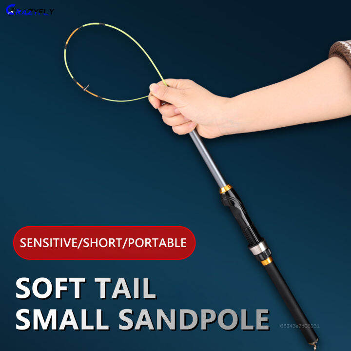 Crazyfly Portable Short Section Fishing Rods Soft Tail Mini Sea Casting ...