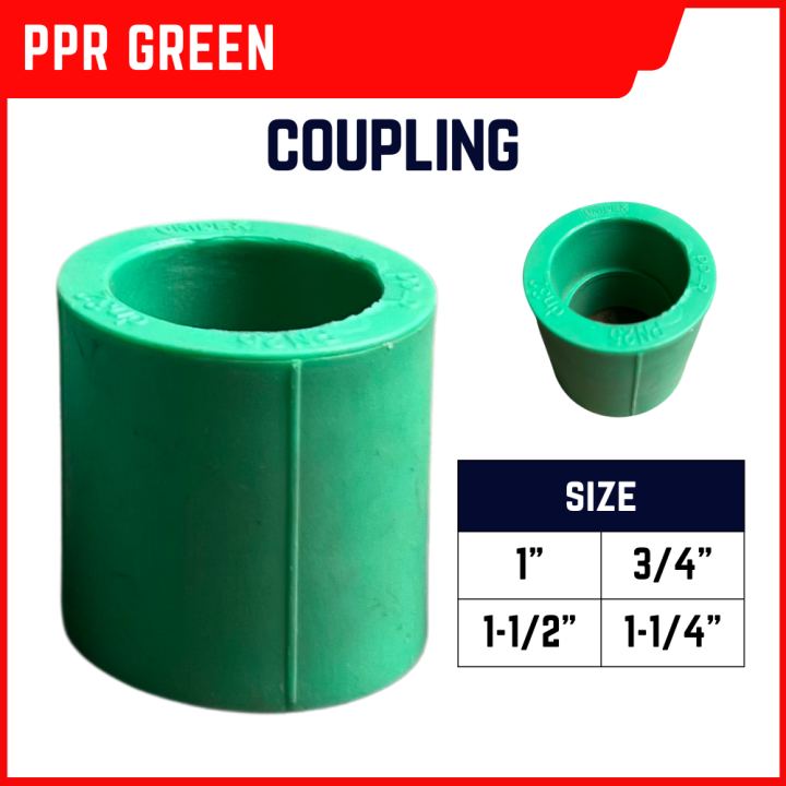 PPR Green Coupling (Available Size: 3/4", 1", 1.25" and 1.5") PVC ...