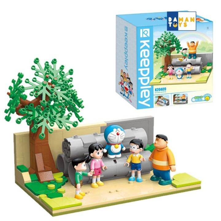 Keeppley Bricks Doraemon Time Machine mesin waktu figure mainan ori ...