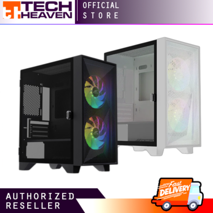 OCPC SCURA MESH MICRO-TOWER GAMING CASE W/ 2*140MM ARGB FAN/TG/M-ATX ...