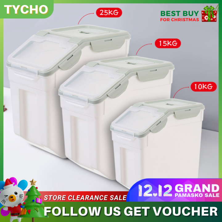 【PAUBOS SALE】10/25 KG Rice Dispenser Sealed Insect-Proof Rice Bucket ...