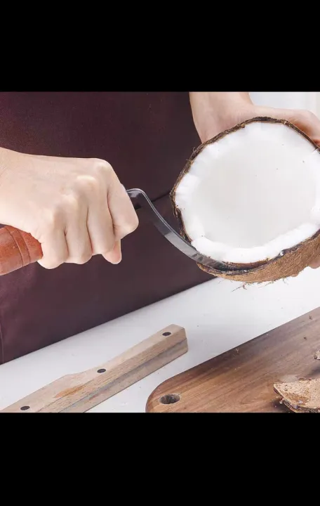 open shell scrape coconut shreds dig coconut meat device old coconut ...