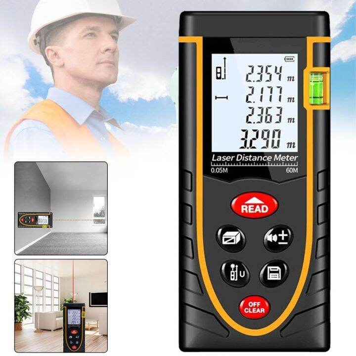 tt-40m Portable Laser Rangefinder Digital Measuring Tool With Bubble ...