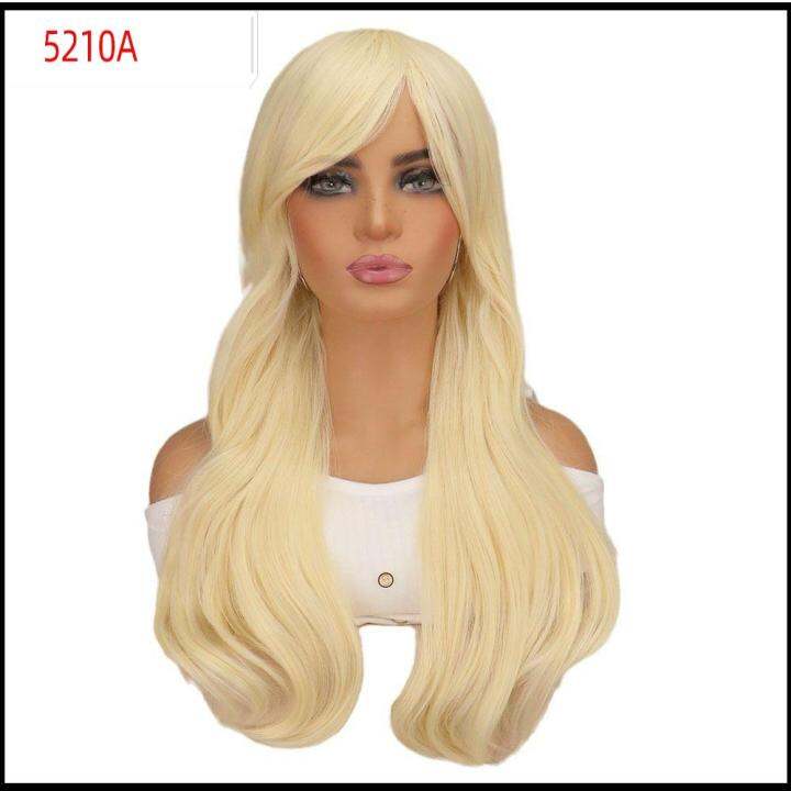 5210A คลื่นยาวหยัก วิกผมคอสเพลย์ ทนความร้อนทน กับผมหน้าม้า เน้นวิกผมสังเคราะห์ สวมใส่ได้ทุกวัน ...