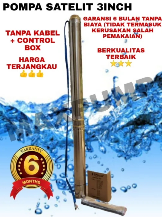 Pompa Submersible Casing Pipa 3inch Pompa Satelit Sumur Dalam 0.75HP ...