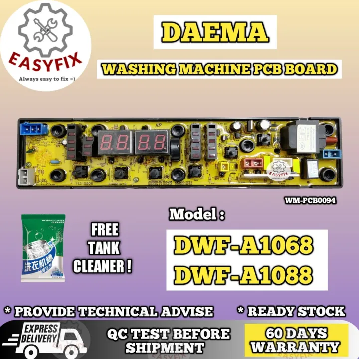 DWF-A1068 / DWF-A1088 DAEMA DAEWOO WASHING MACHINE PCB BOARD (CONTROL BOARD / PANEL BOARD) | Lazada